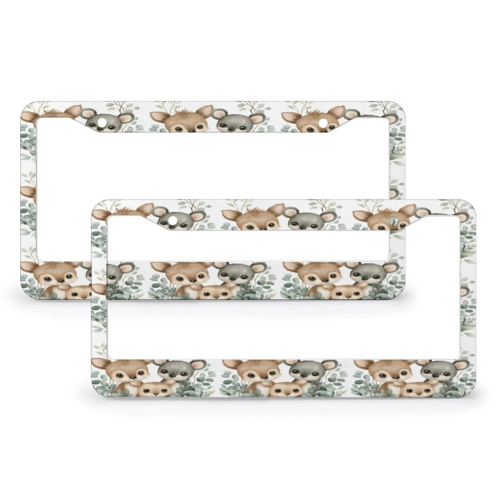 2 Pieces Woodland Animals Cute First Christmas License Plate Frame ...