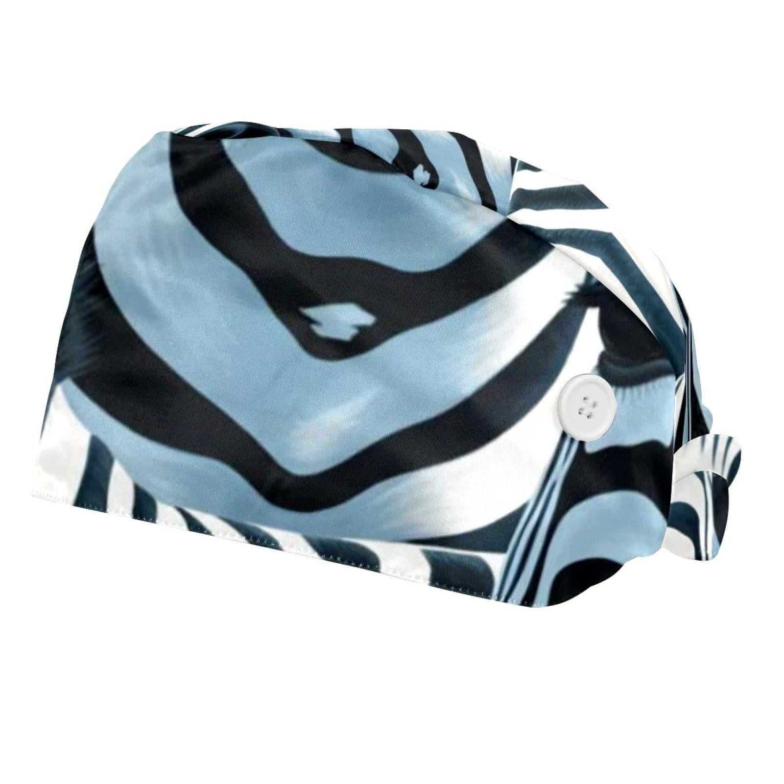 2 Pieces Zebra Working Cap with Buttons and Sweatband，Adjustable ...