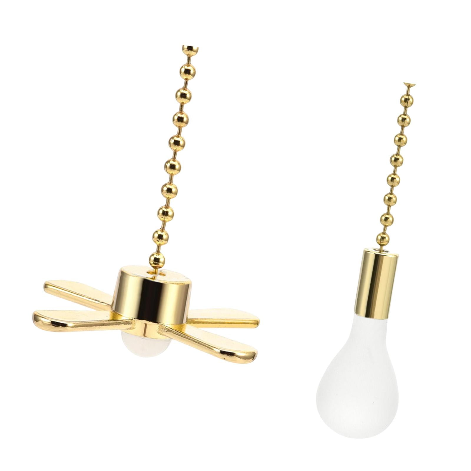 2 Pieces fan Pull Chain Light Pull Chain Extension Alloy Ornaments ...