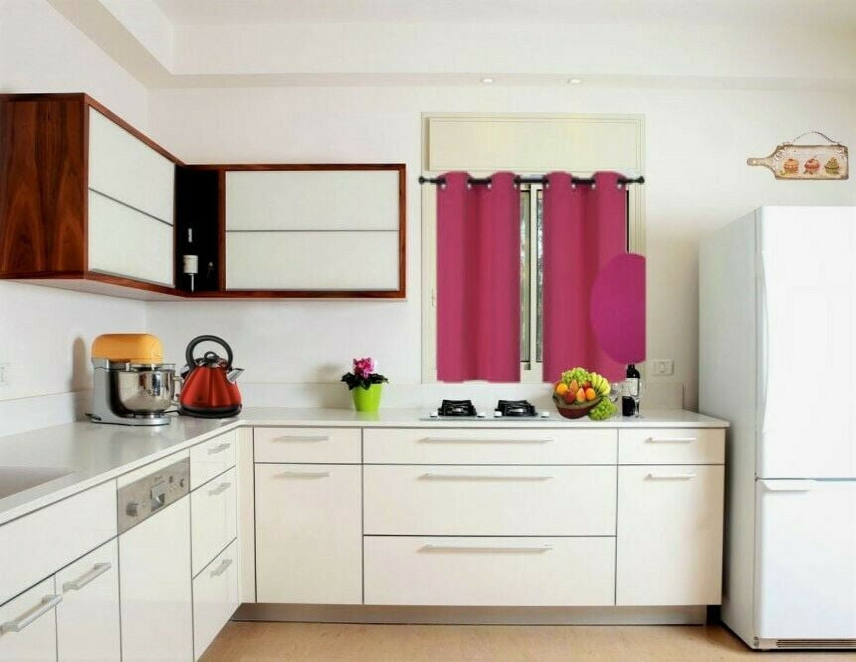 2 Pieces hot pink window curtain thermal panels blackout with grommets ...