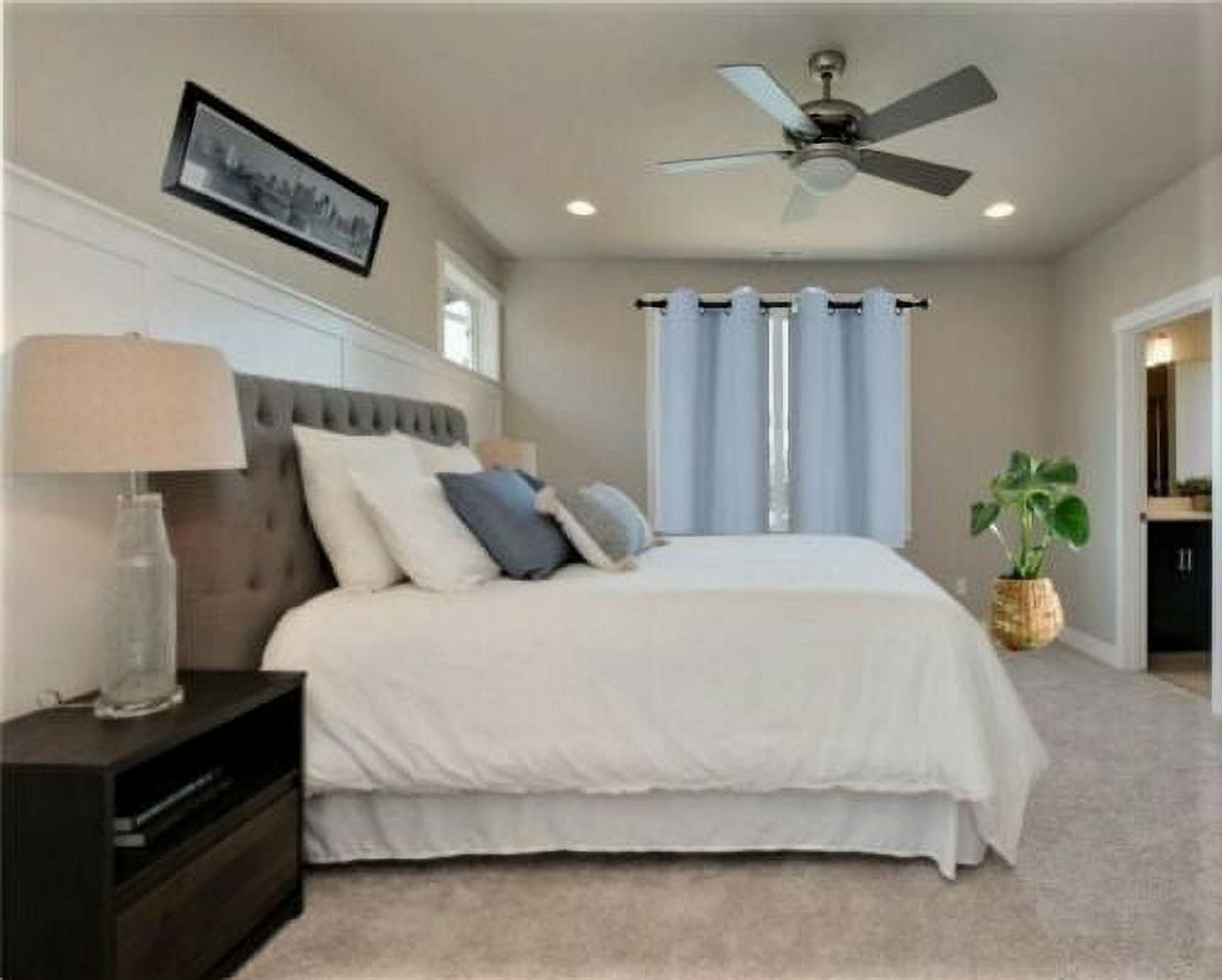 2 Pieces light blue window curtain thermal panels blackout with ...