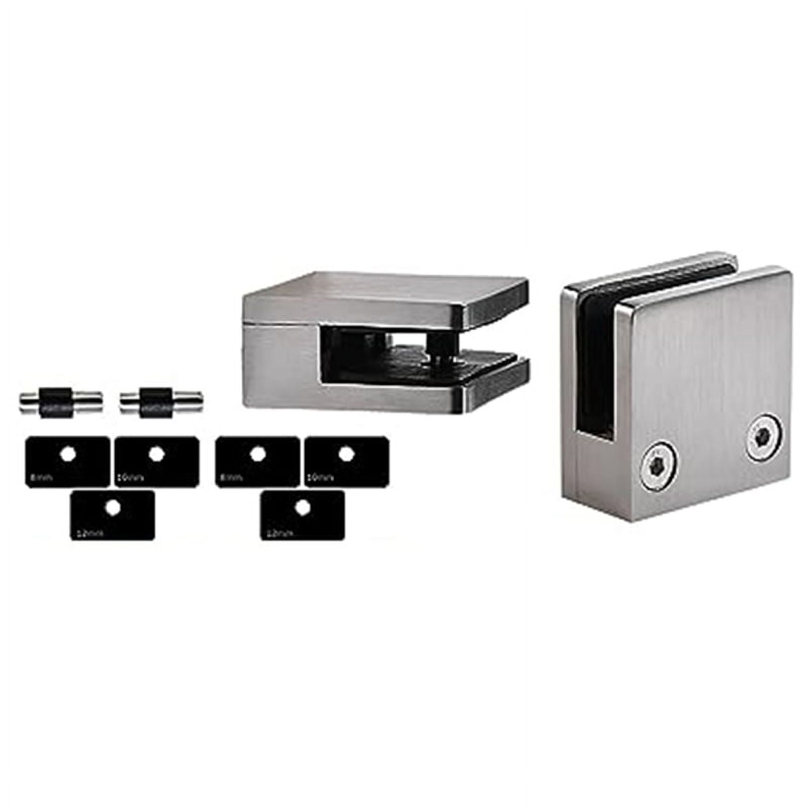 2 Pieces of Stainless Steel Glass Clips, Adjustable Glass Shelf ...