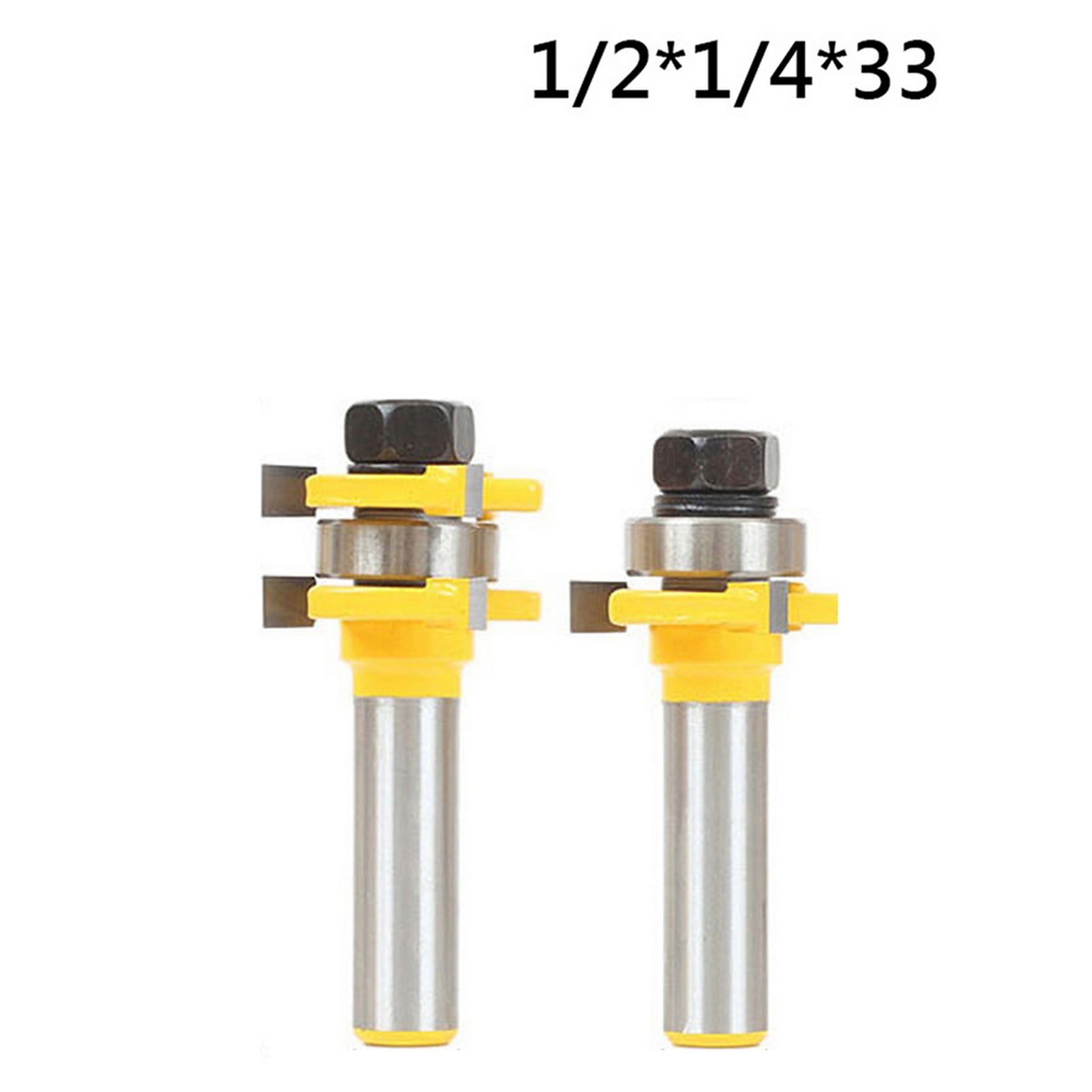 2 Pieces of Tongue and Groove Router Bits Set with 1/2 or 1/4 Shank,3 ...