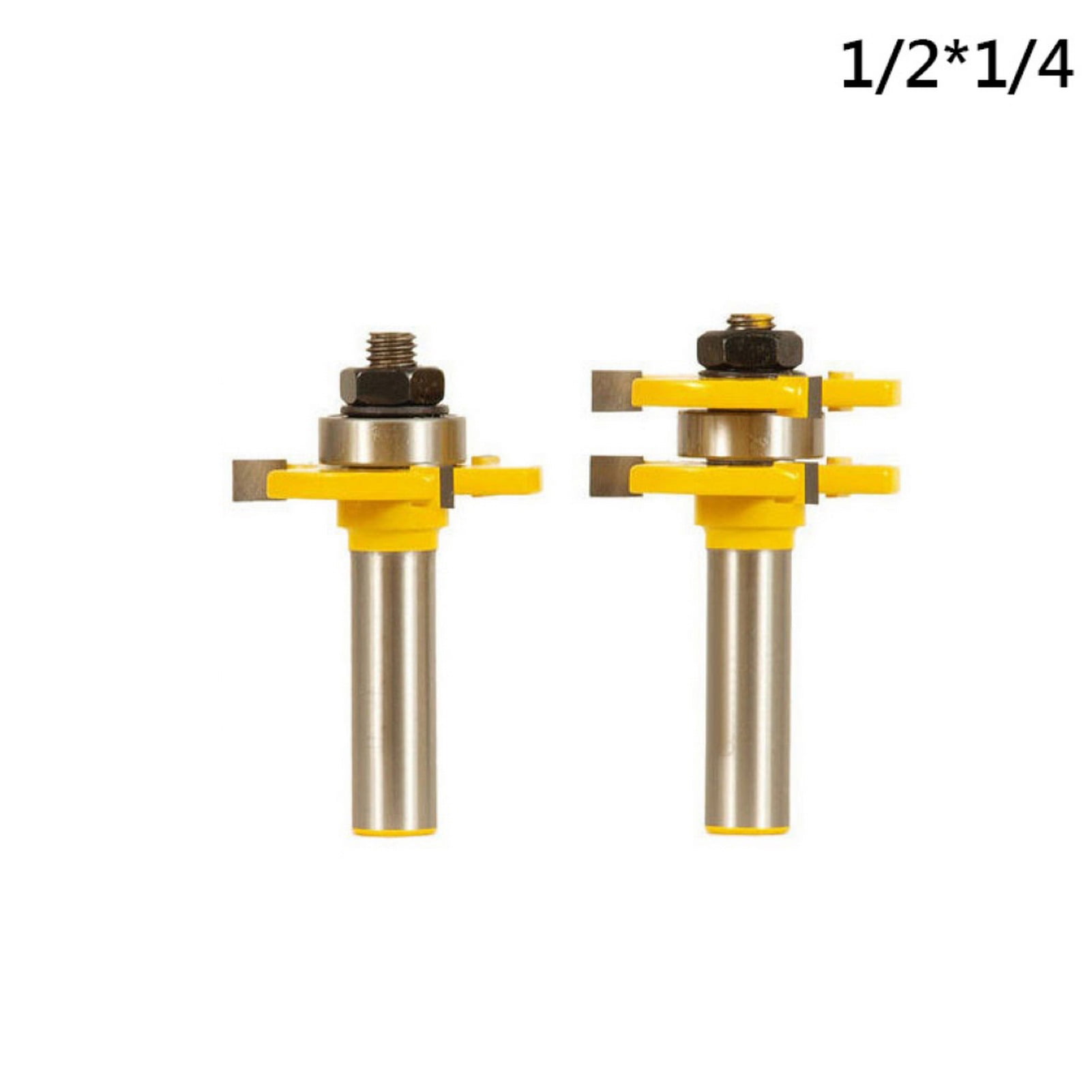 2 Pieces of Tongue and Groove Router Bits Set with 1/2 or 1/4 Shank,3 ...