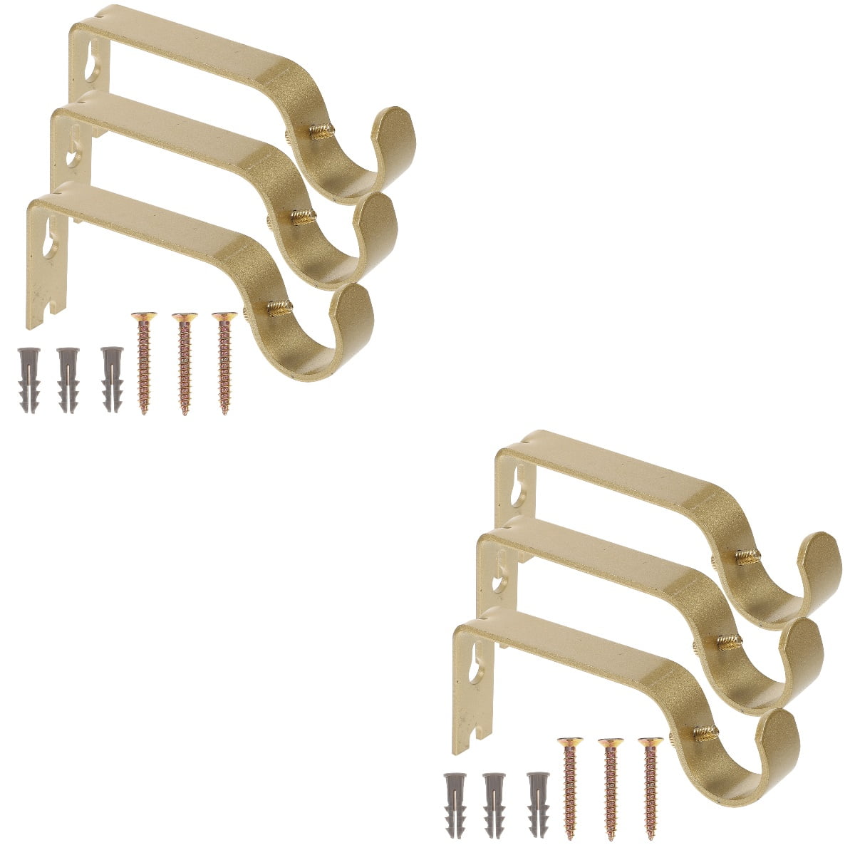 2 Pieces outside Mounted Blinds Curtain Rod Bracket Hook Rods Golden ...