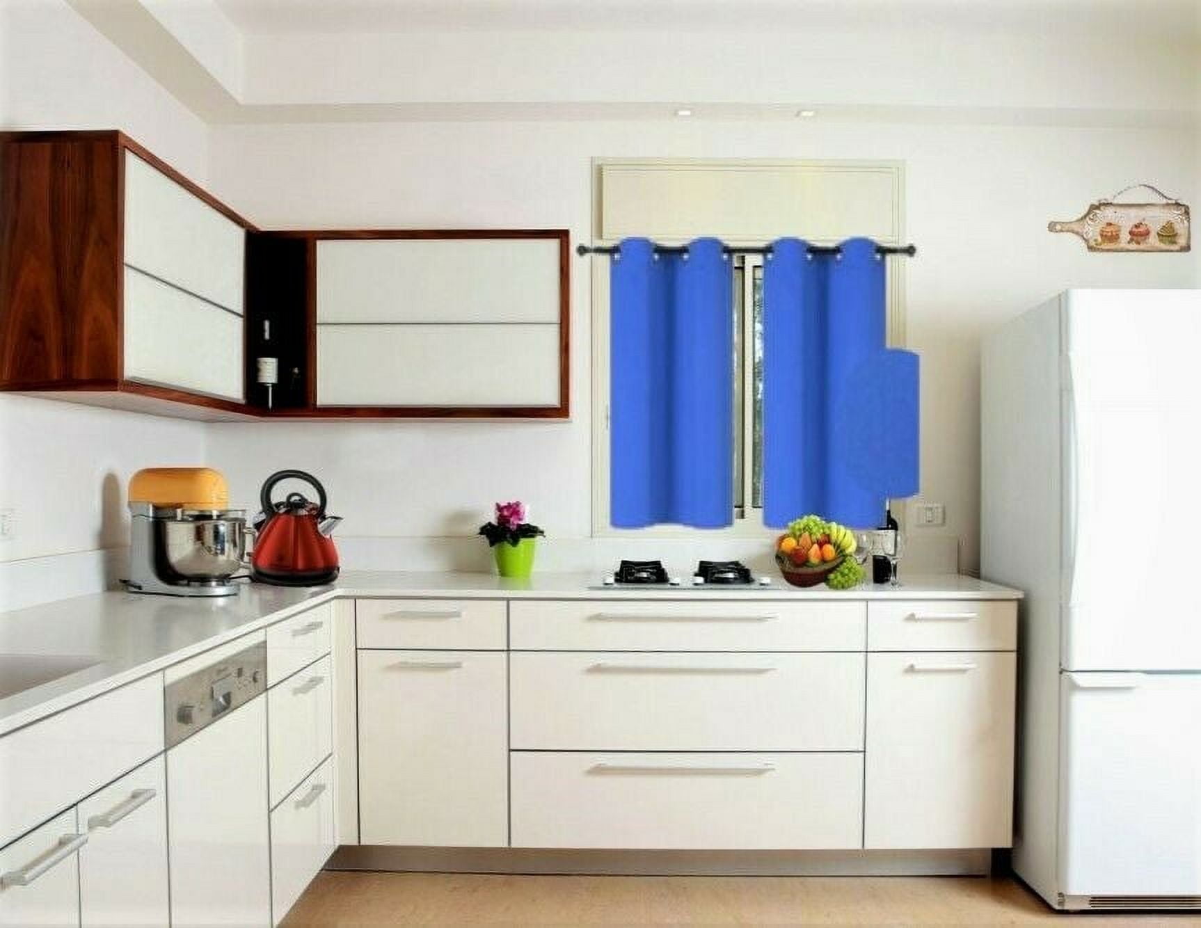 2 Pieces royal blue window curtain thermal panels blackout with ...