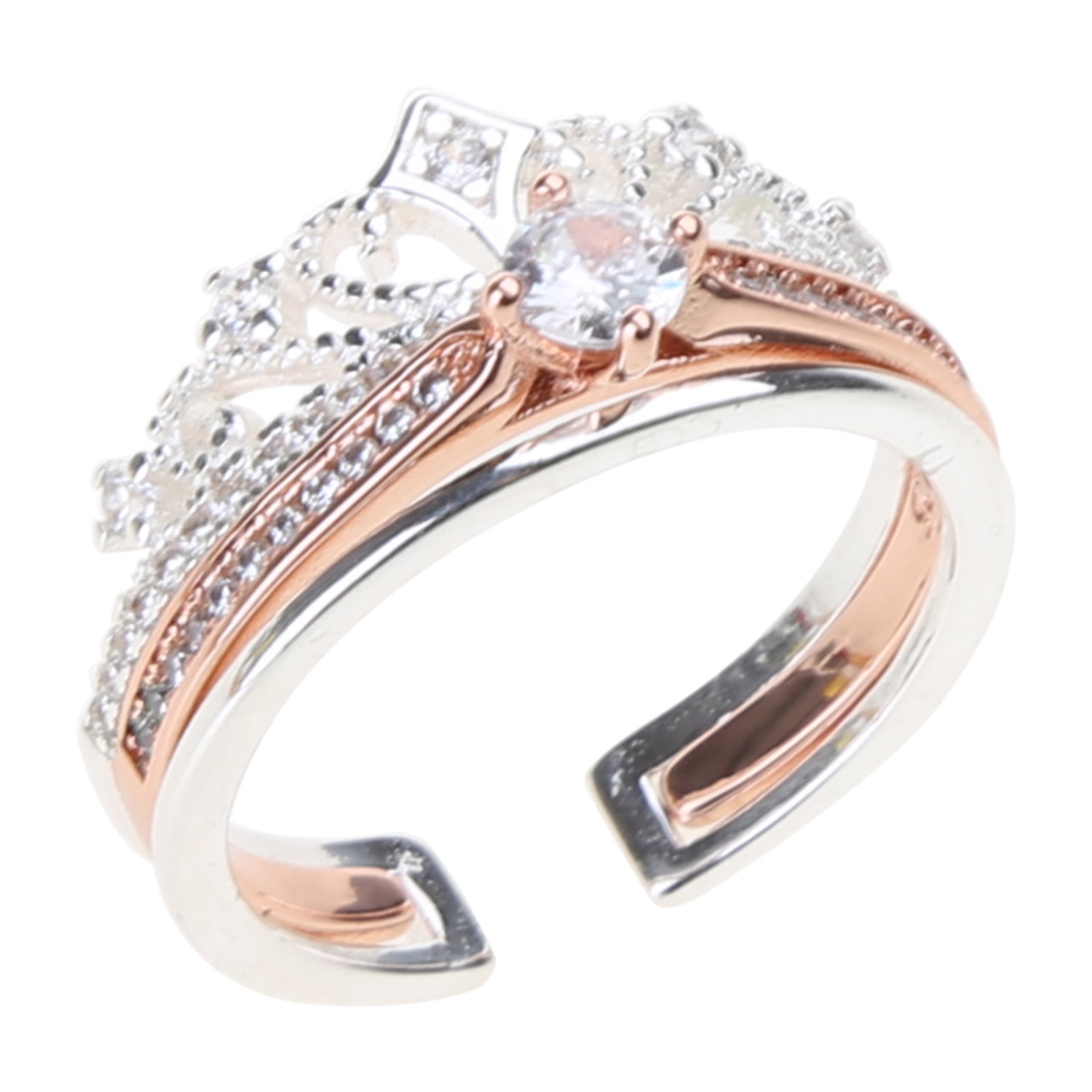 2 Pieces/set Princess-Crown Jewelry Gifts for Women Crown-Shaped Finger ...