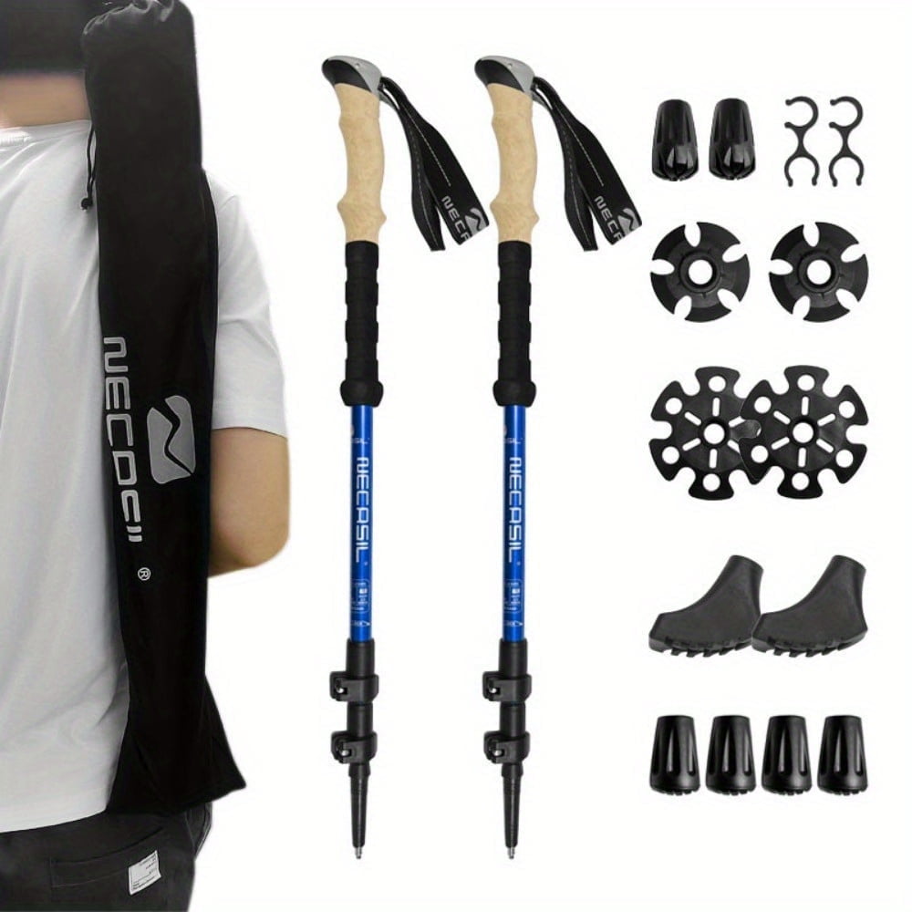 2 Pieces Trekking Poles - Lightweight, Collapsible Trekking Poles for ...