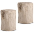 2 Pieses Outdoor Side Table Hand-Painted Wood Stump Side Table Set of 2 ...