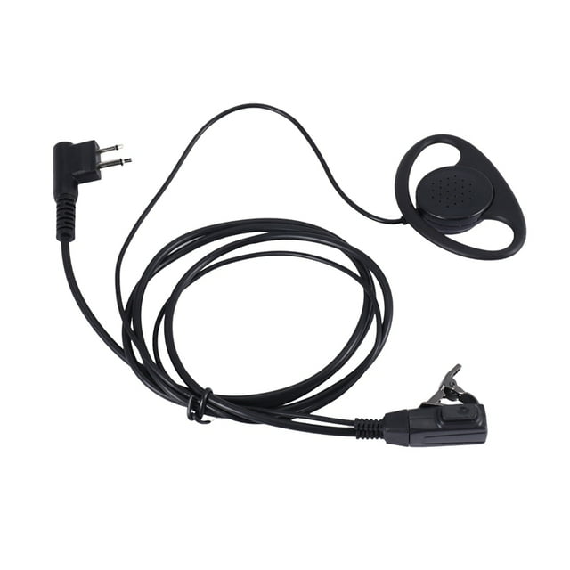 2 Pin Advanced D Shape Clip-Ear Ptt Headset Earpiece Mic 2 Way Radios ...