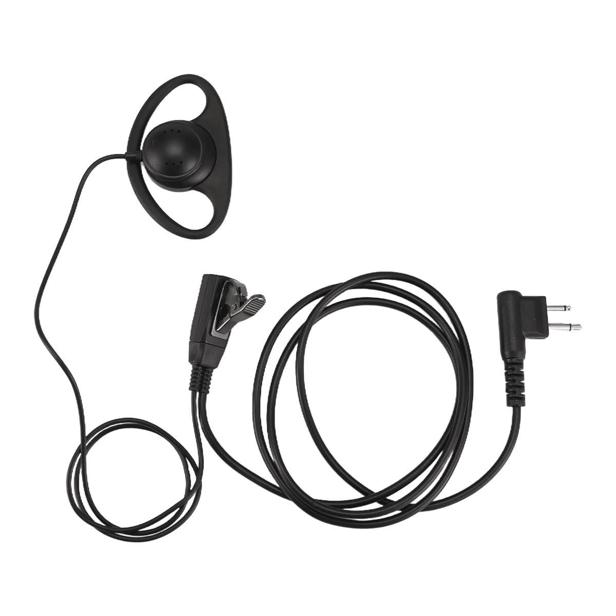 2 Pin Advanced D Shape Clip-Ear Ptt Headset Earpiece Mic For Way Radios ...