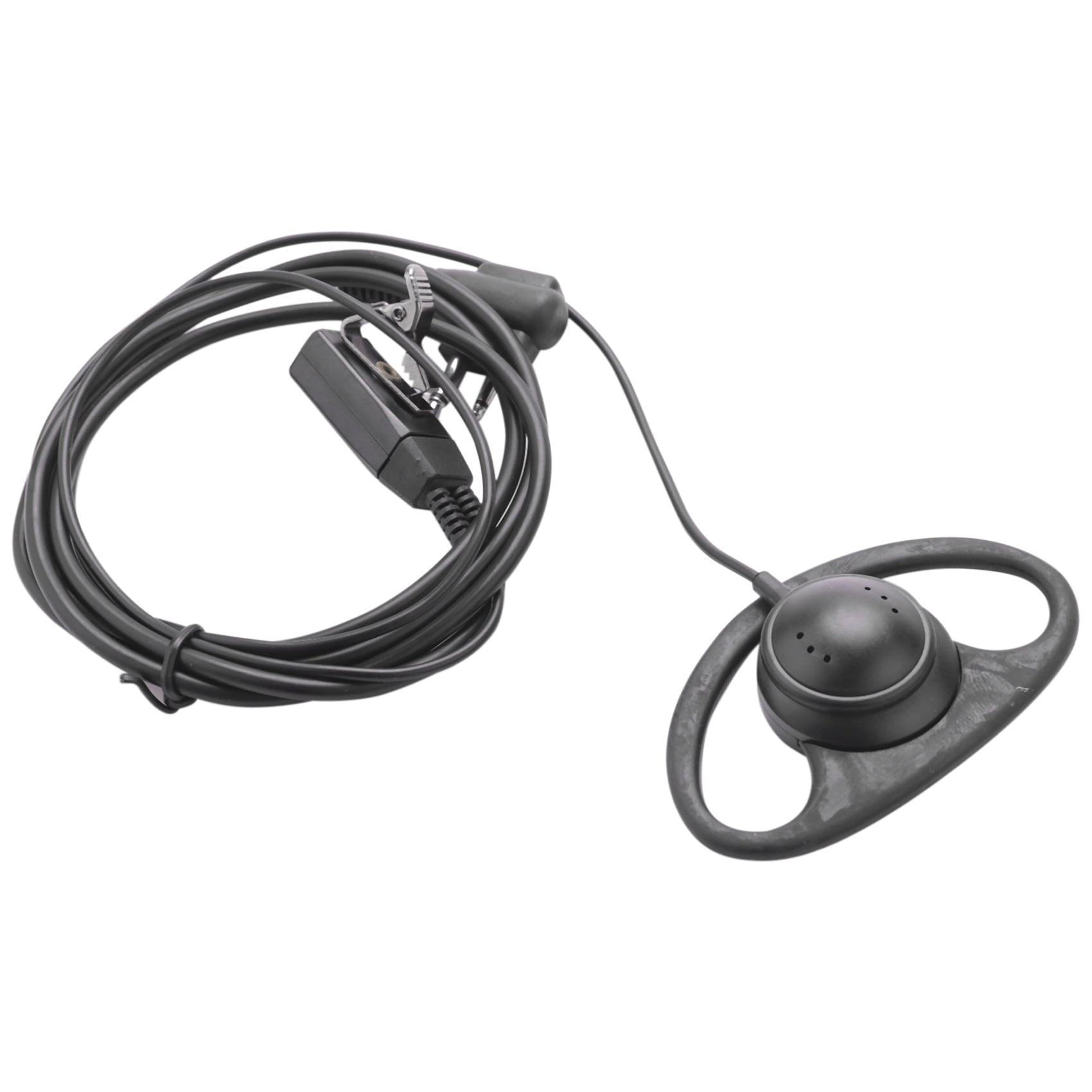 2 Pin Advanced D Shape Clip-Ear Ptt Headset Earpiece Mic - Walmart.com