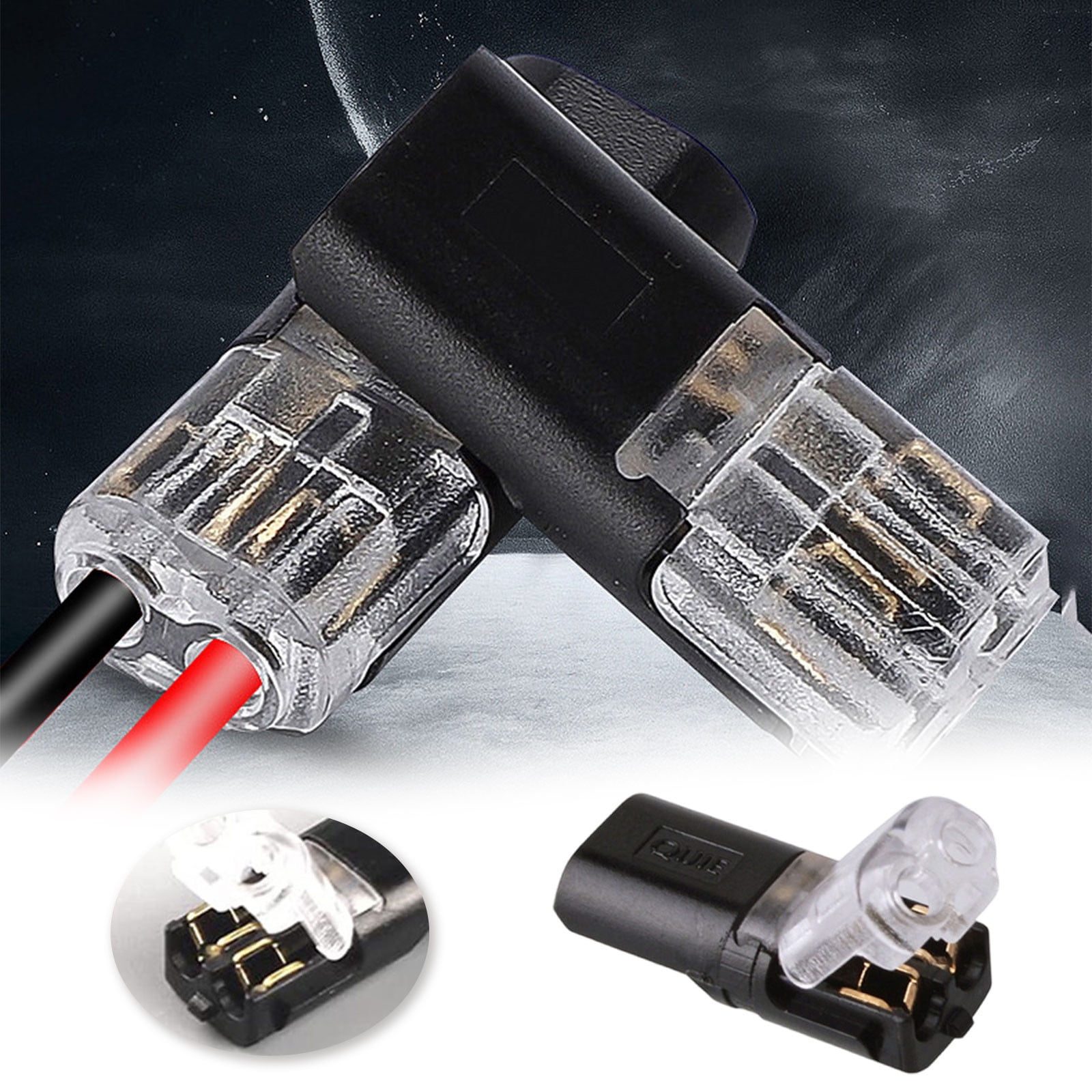2-Pin Cable Connector Plug, Pack of 2 Car Plug Connector Connector ...