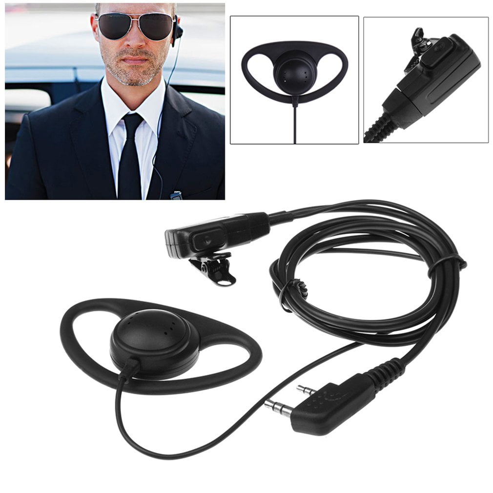 2 Pin D-Shape Earpiece Headset MIC PTT Mic Earpiece Earphone for ...