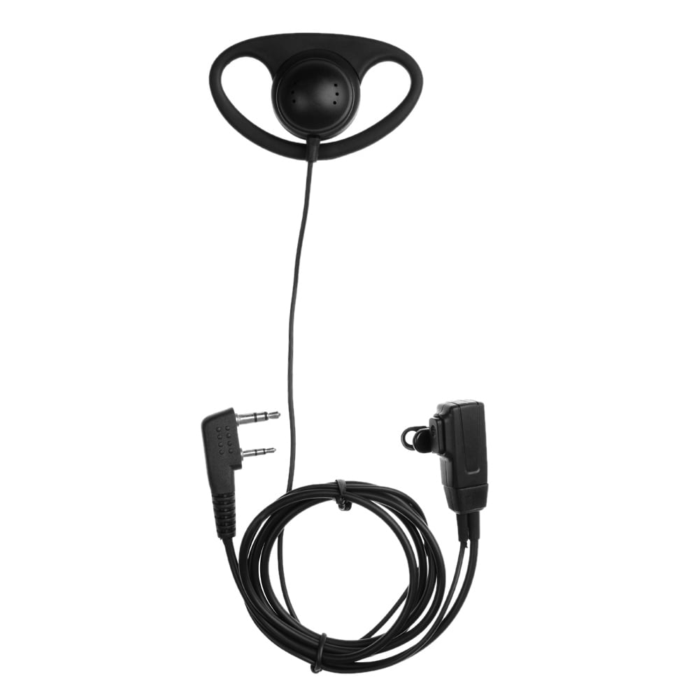 2 Pin D-Shape Earpiece Headset MIC PTT for Baofeng Kenwood Puxing TYT ...