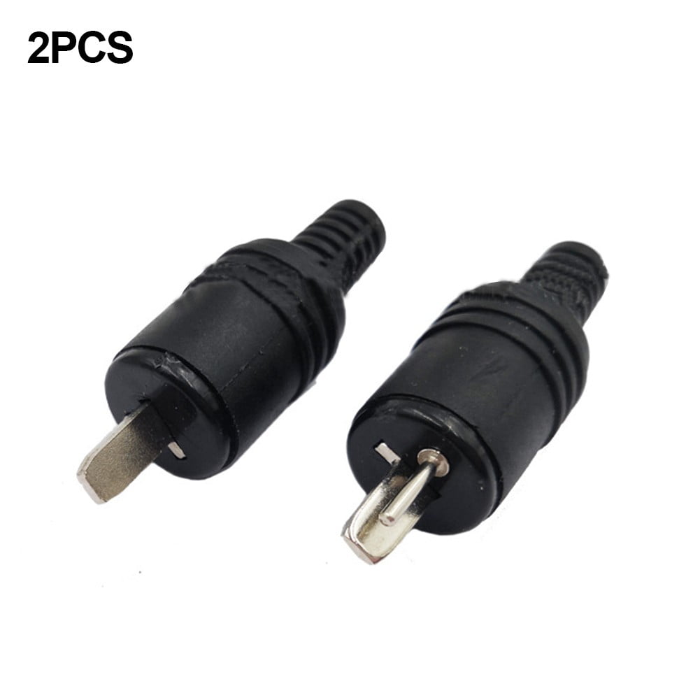 2 Pin DIN Hi-Fi Speaker Plug Cable Audio Connector PACK of 2 - Screw ...