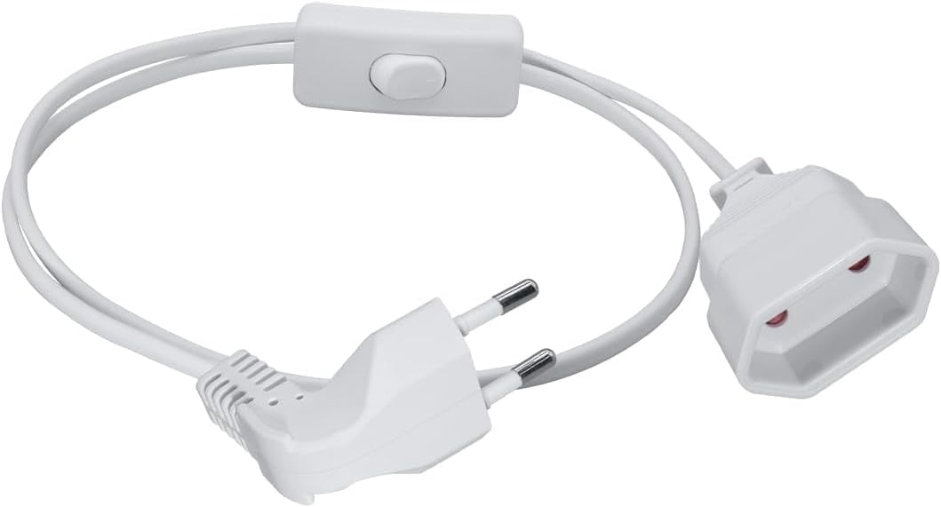 2-Pin EU Power Extension Cable Cord with Switch, Toptekis European EU 2 ...