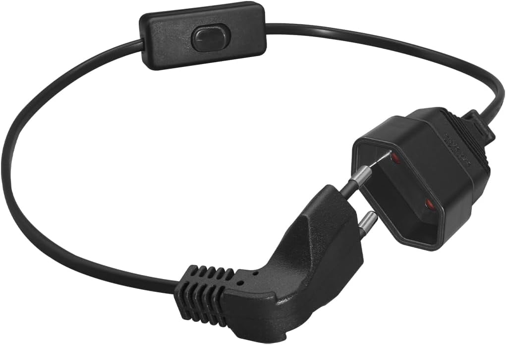 2-Pin EU Power Extension Cable Cord with Switch, Toptekis European EU 2-Prong Power Cord Cable ...