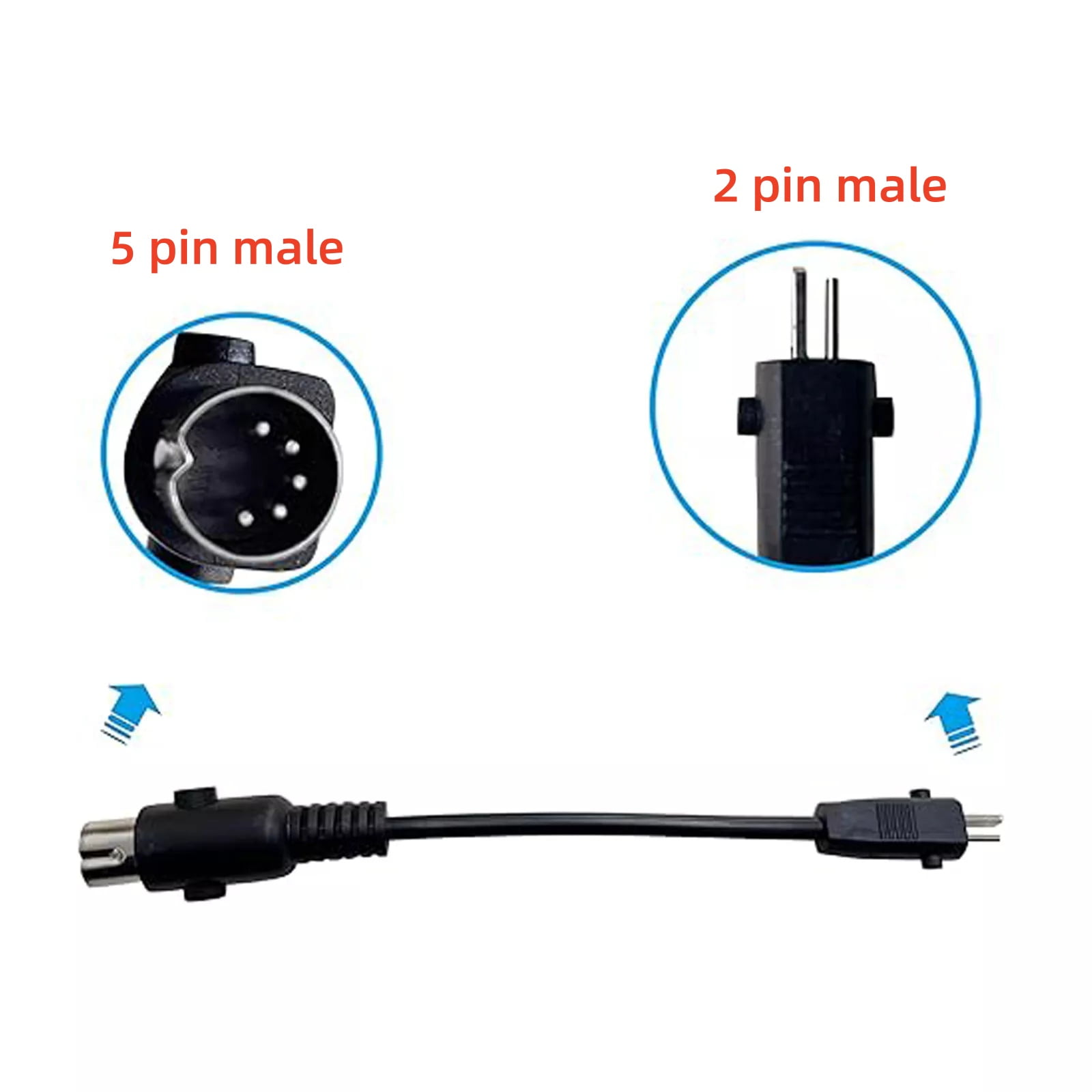 2 Pin Male to Round 5 Pin Male Conversion Cable for Power Recliner ...