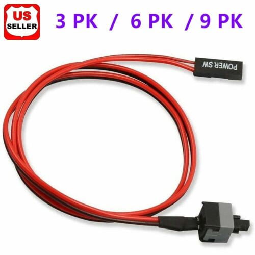 2 Pin SW PC Power Cable On Off Push Button ATX Computer Switch Wire ...