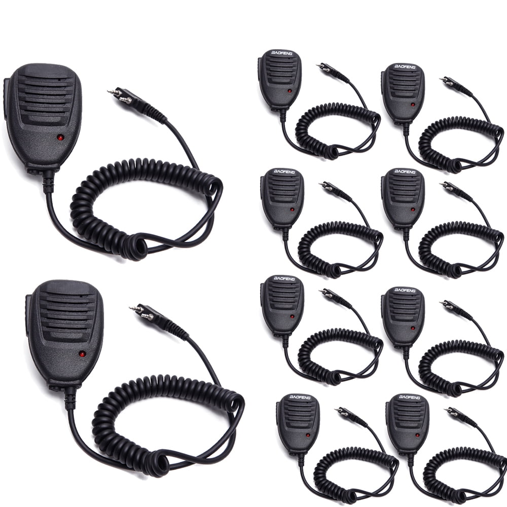 KOQICALL 2-Pin Shoulder Mic Speaker Walkie Talkie Mic for Baofeng UV-5R ...
