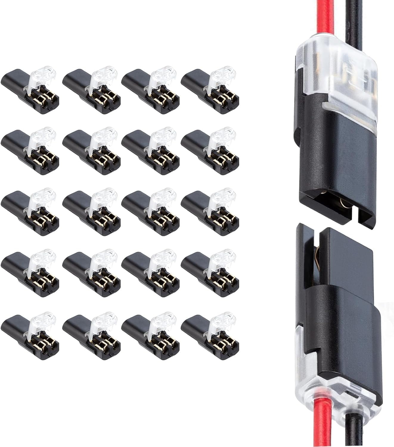 2-Pin Solderless Wire Connector – Compact Plug for LED Strips & 18–22 ...
