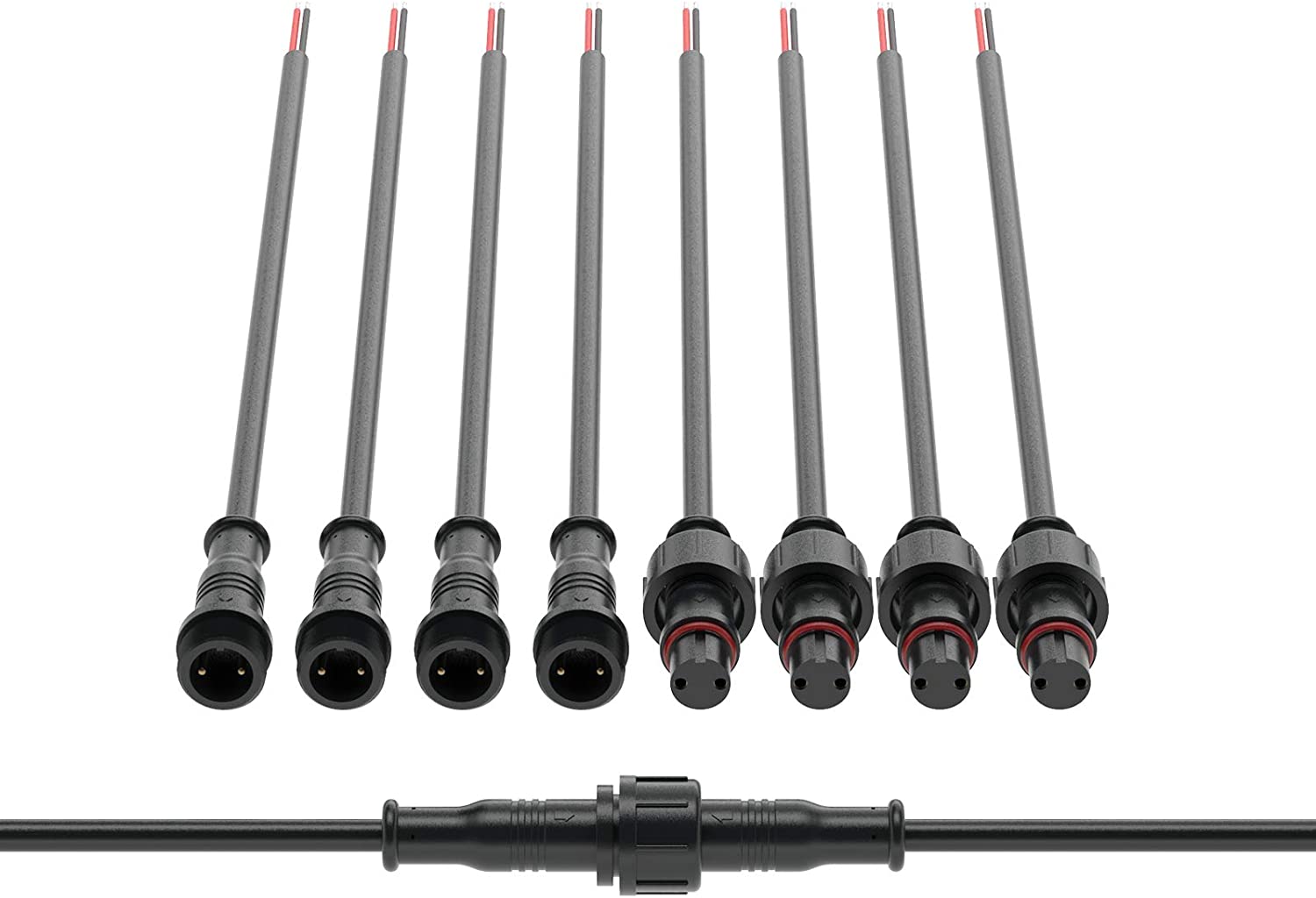 2 Pin Waterproof Electrical Connector 22AWG IP65 Male Female Connector ...