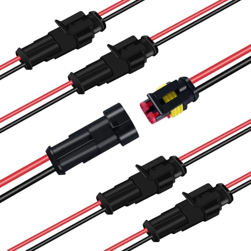 2 Pin Waterproof Electrical Connectors, Male and Female Wire Connectors ...