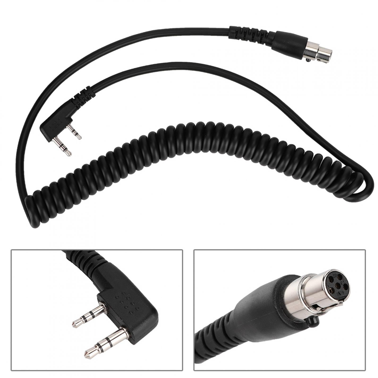 2-Pin to 5-Pin Coil Cord Cable for HYT/Relm Two Way Radios and Headsets ...