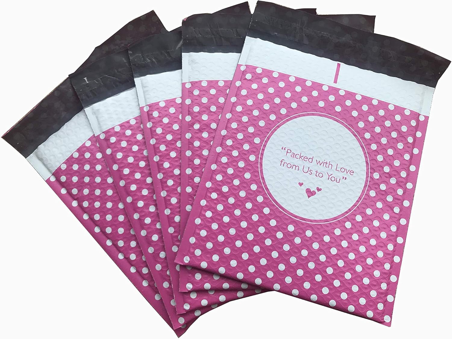 #2 Pink Dot (Packed with Love from Us to You) Poly Bubble Mailers 8 ...
