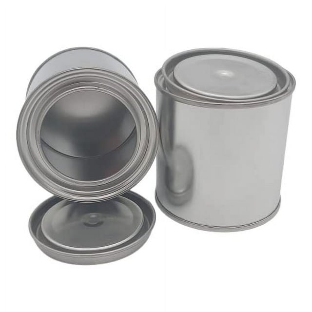 /2 Pint Size Metal Paint Cans with Lids, -Cup Capacity Empty Unlined ...