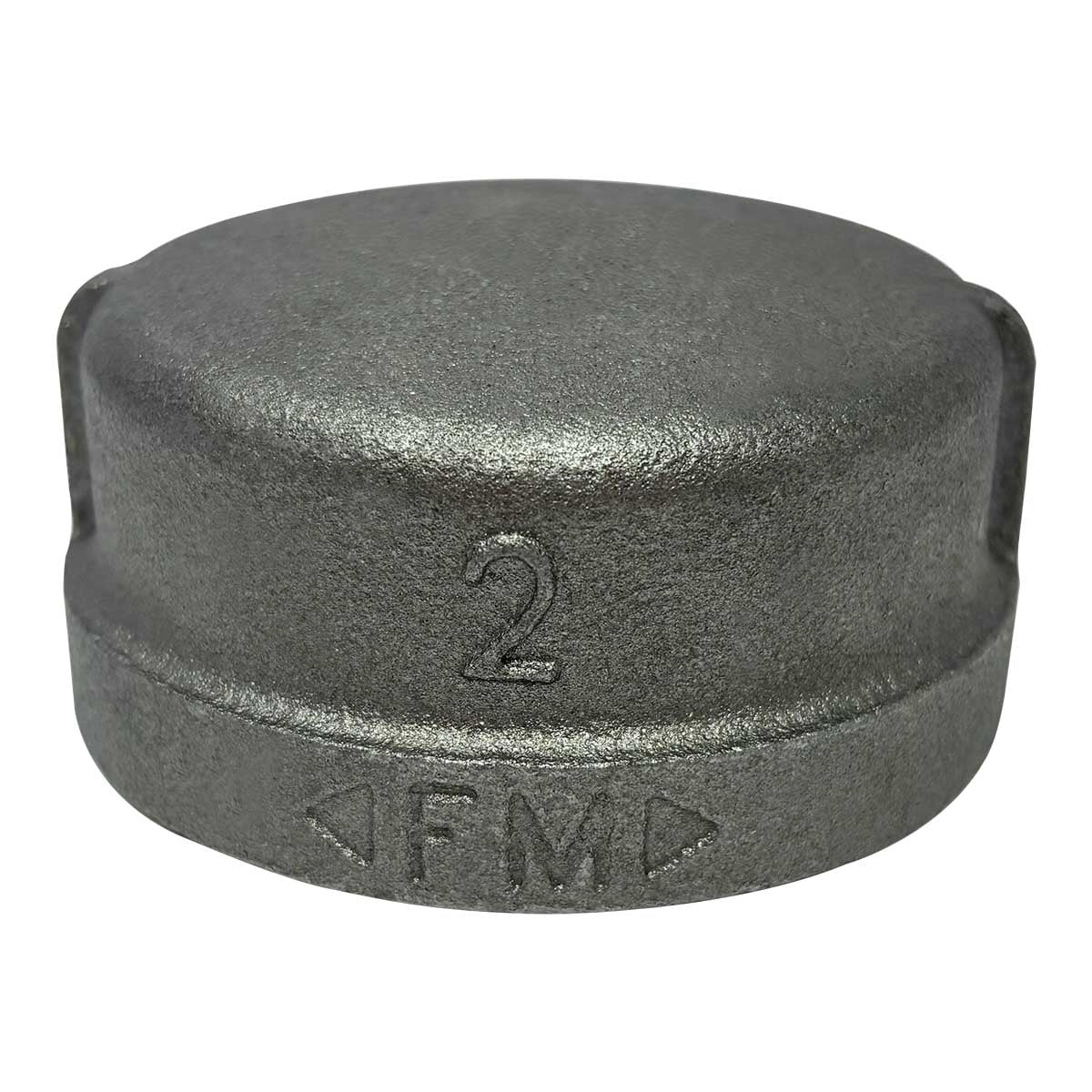 2" Pipe Fitting Cap, 150# Black Malleable Iron, Female NPT Threads ...