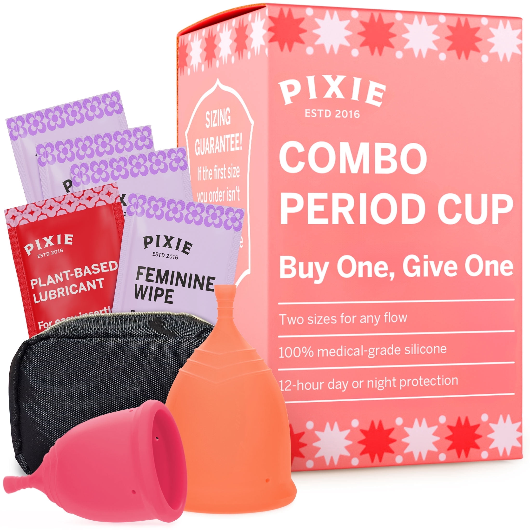 Pixie Cup Menstrual Cups, Reusable 100% Medical-Grade Silicone, Soft ...