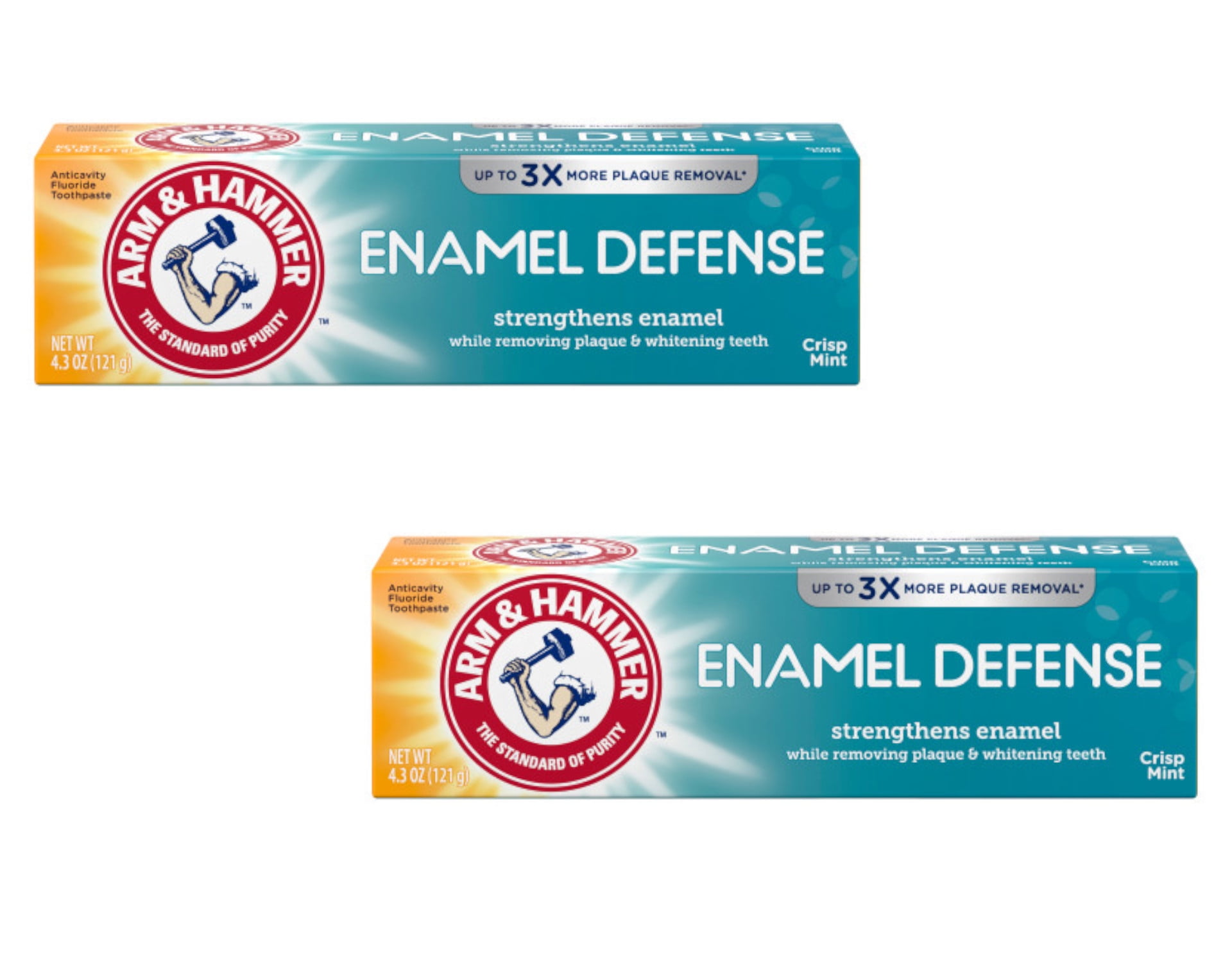 ARM HAMMER Enamel Defense Toothpaste 4.3oz Tube with Fluoride, Gently ...