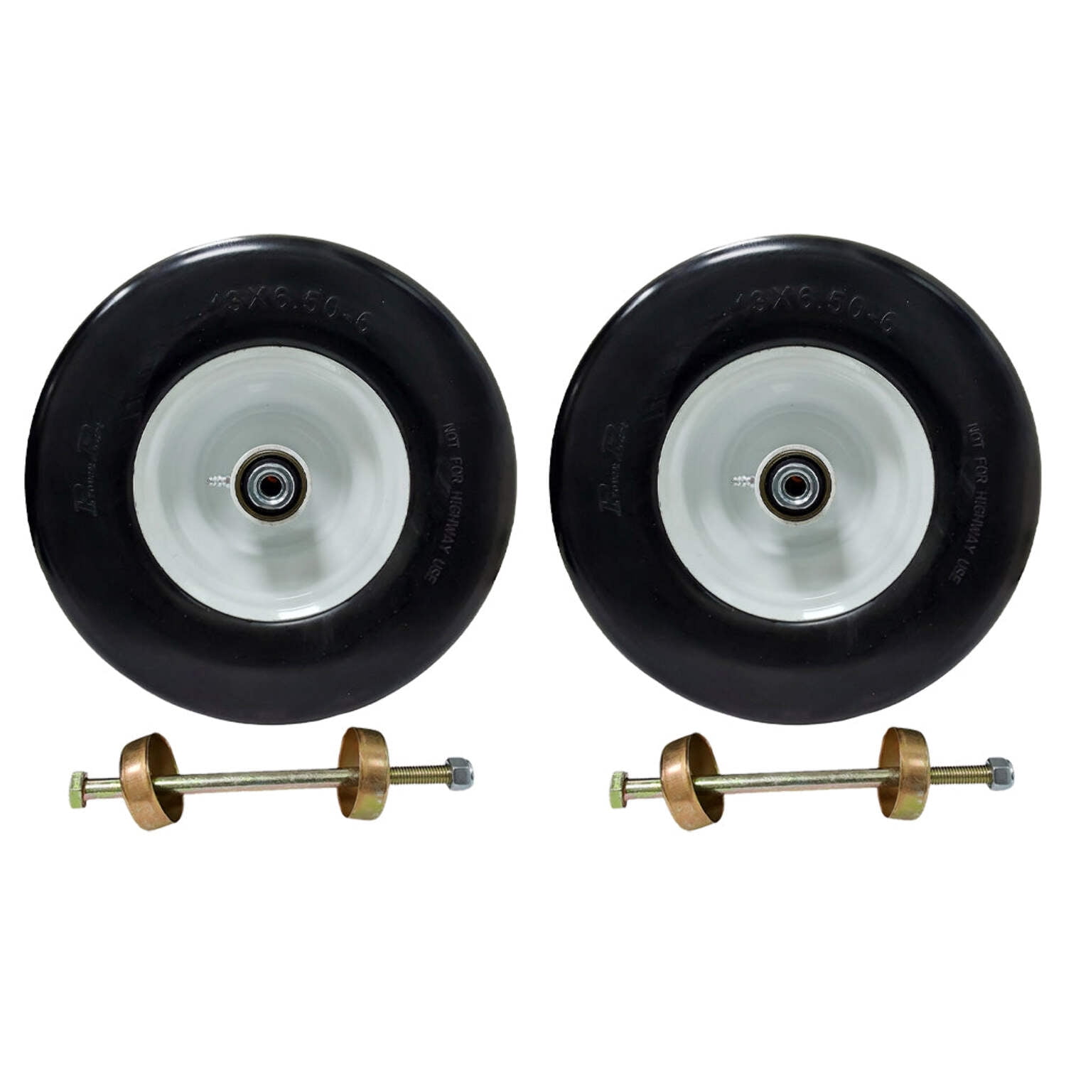 2 Pk Foam Filled 13X6.50-6 Flat Free Tires Fit Exmark 109-9127 ...