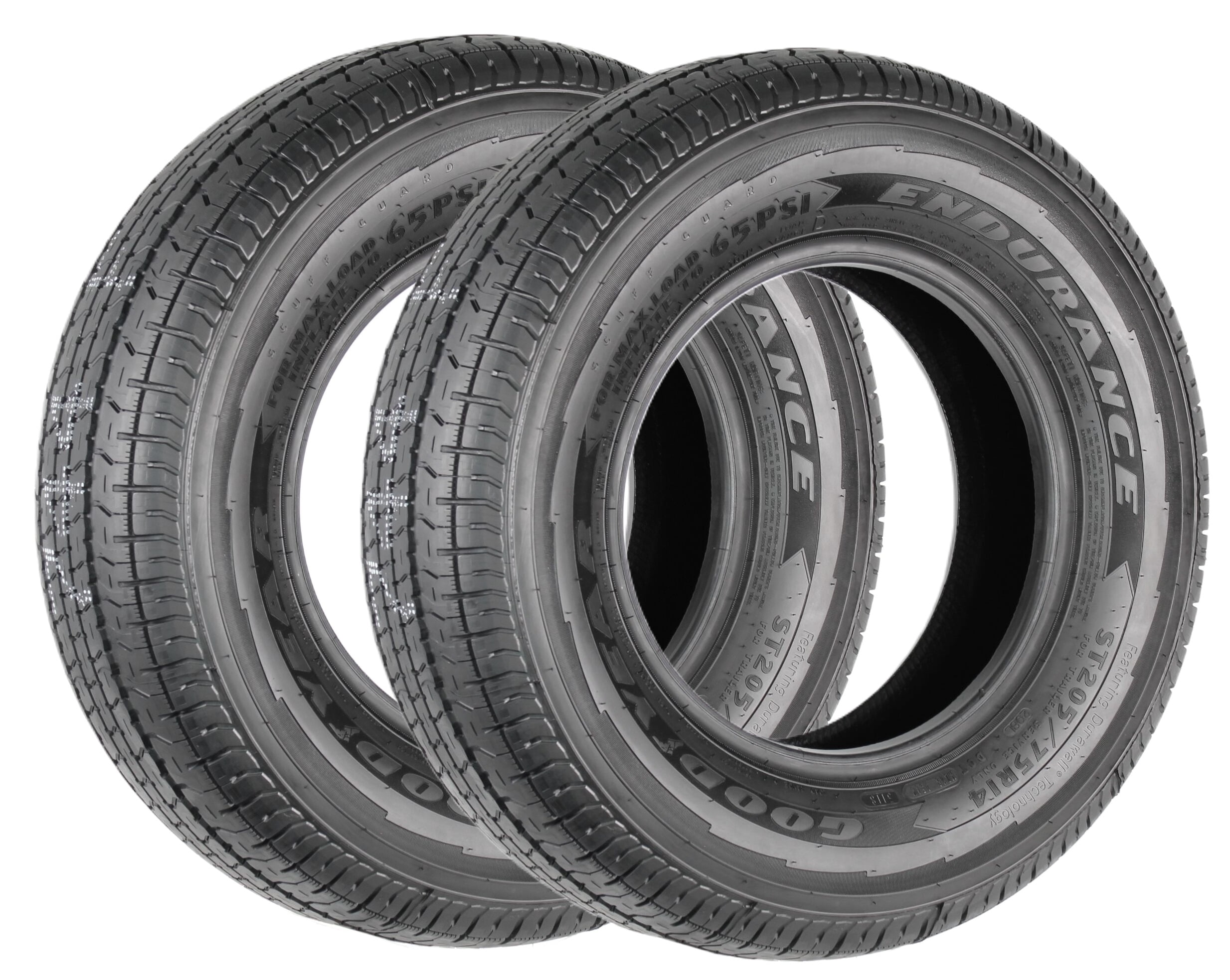 Goodyear 2-Pk Endurance Radial Trailer Tire ST205/75R14 LRD 2040 Lb ...