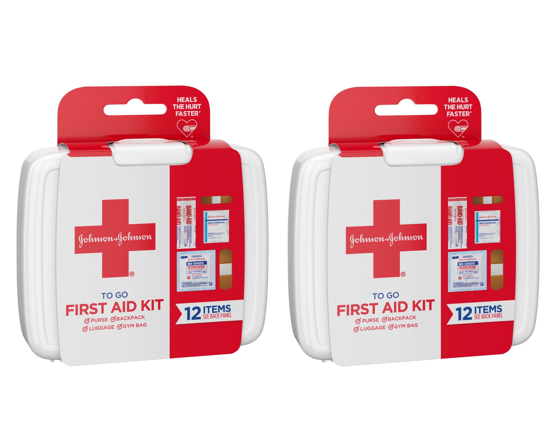 2/Pk J&J First Aid TO GO Mini Portable Bandages Gauze Pads & Wipes Kit ...