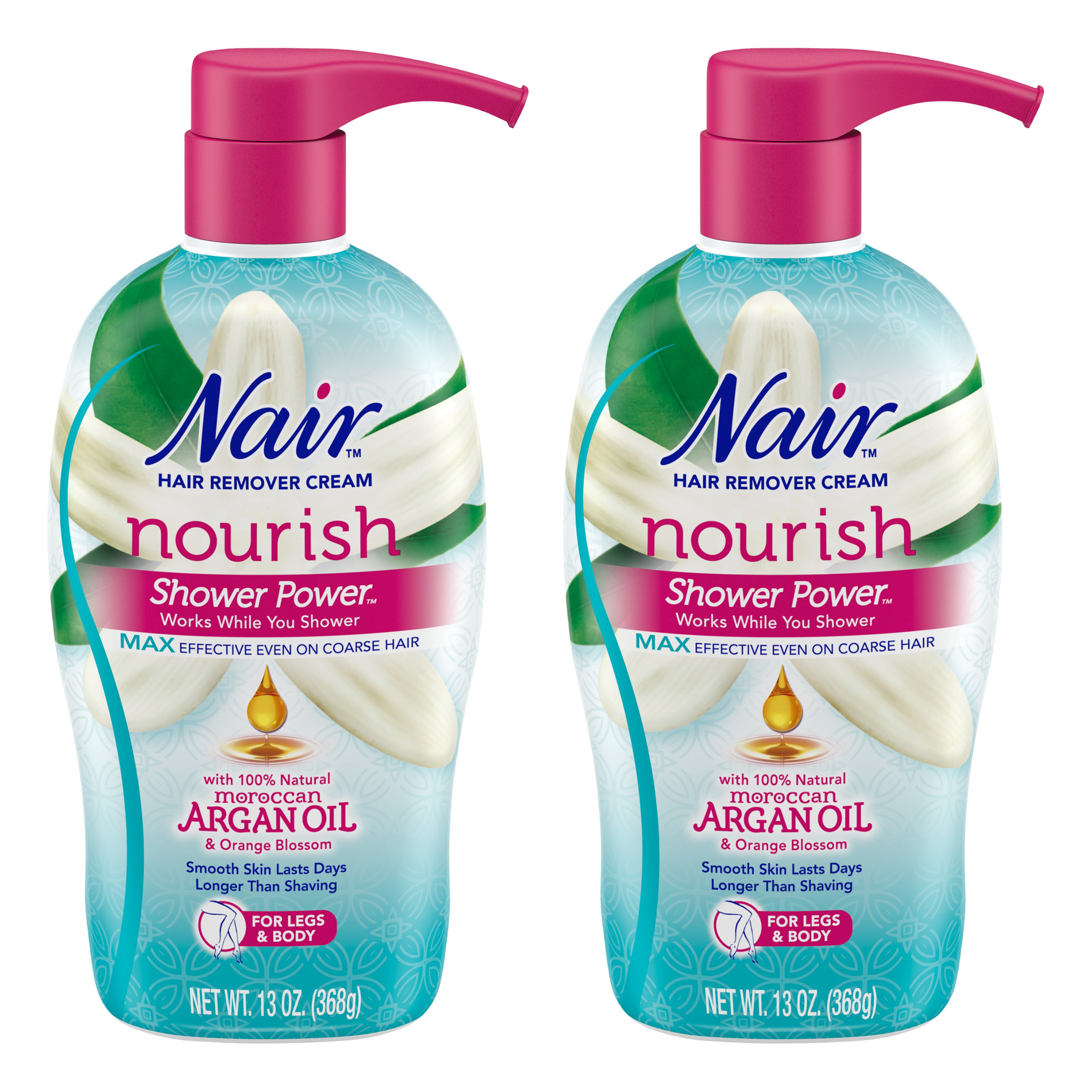 2 Pk Nair Shower Power Max with Moroccan Argan Oil Cream for Legs ...