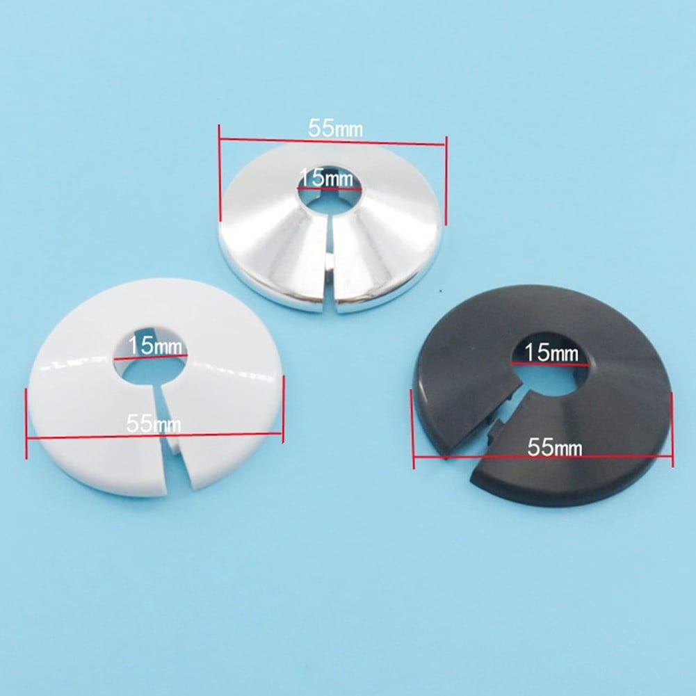 2 Pk Pipes Radiator Pipe Covers Sleeve 15Mm Collars Cut Fit Bathroom ...