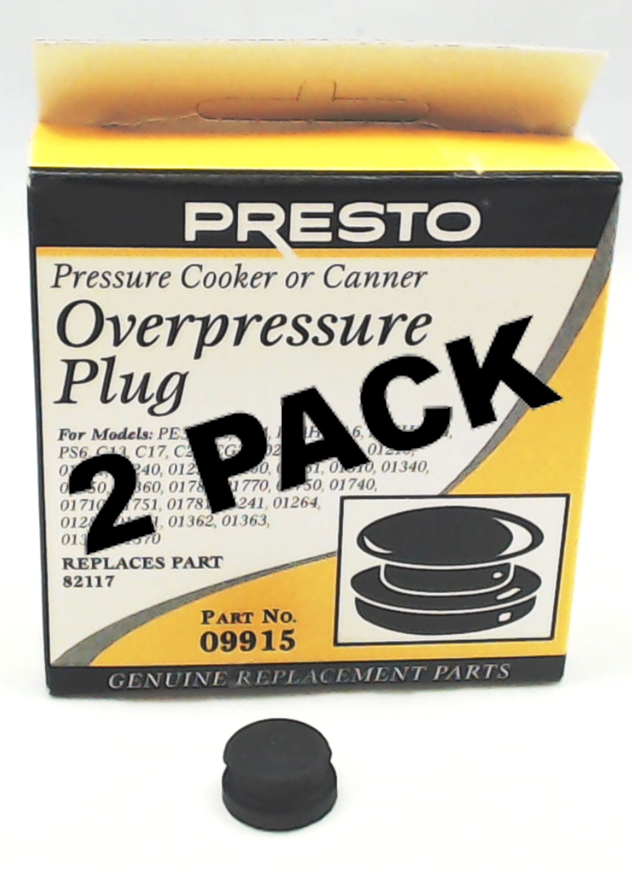 2 Pk, Presto Pressure Cooker Overpressure Plug 09915 - Walmart.com