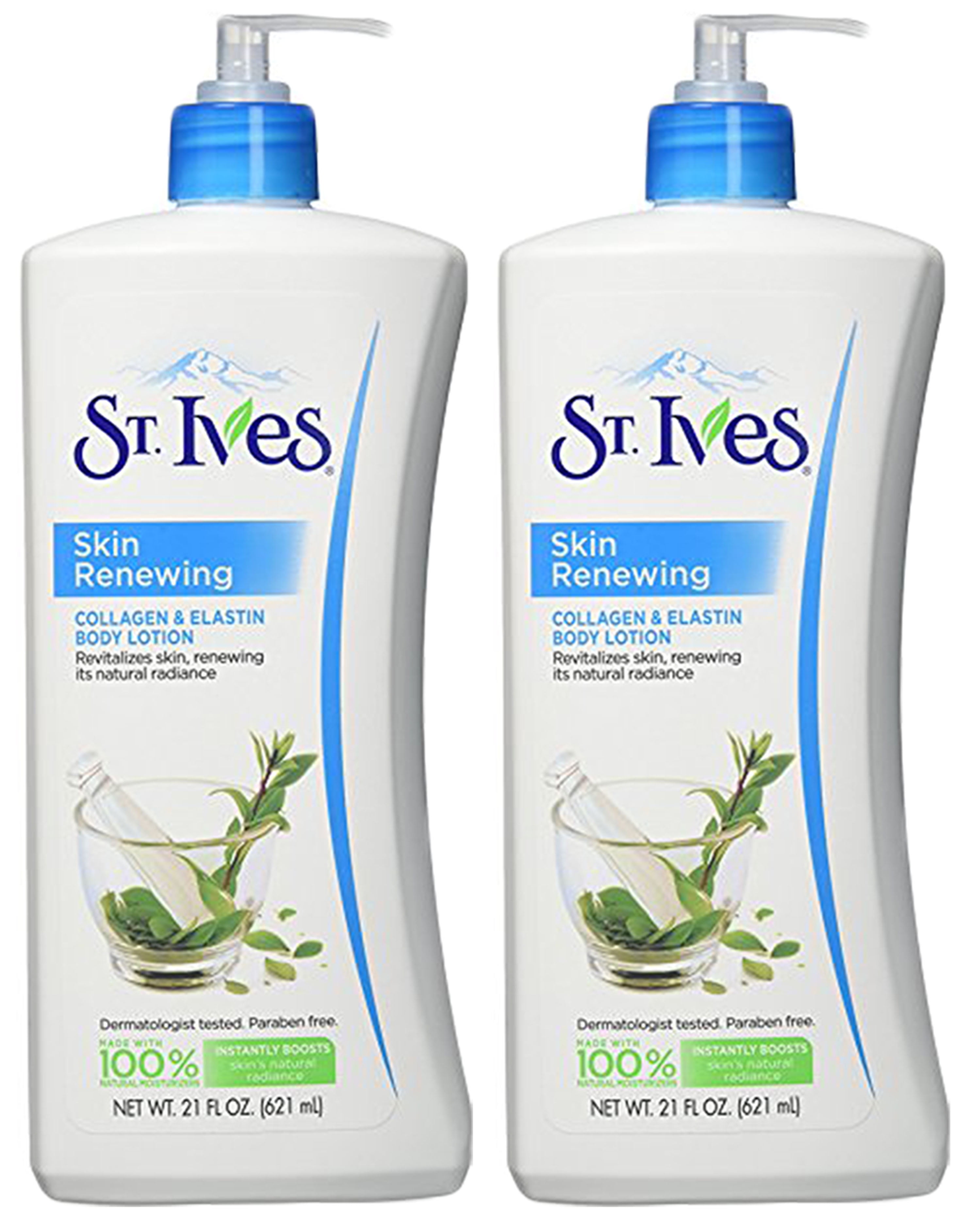 2 Pk St Ives Skin Renewing Body Lotion Pump Collagen Elastin Paraben ...