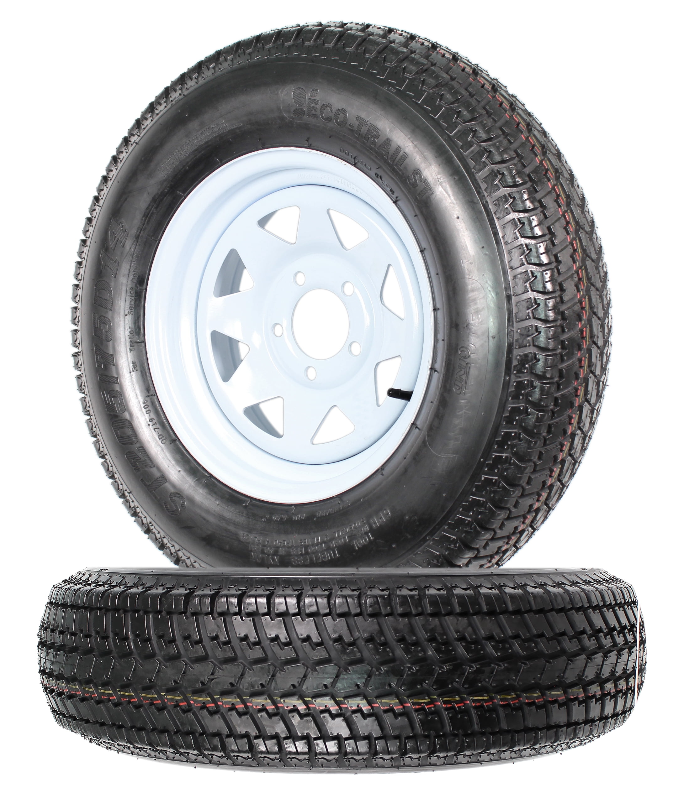 Boat Trailer Tire ST205/75D14 On Chrome Wheel Lug Rim By, 04/13/2024