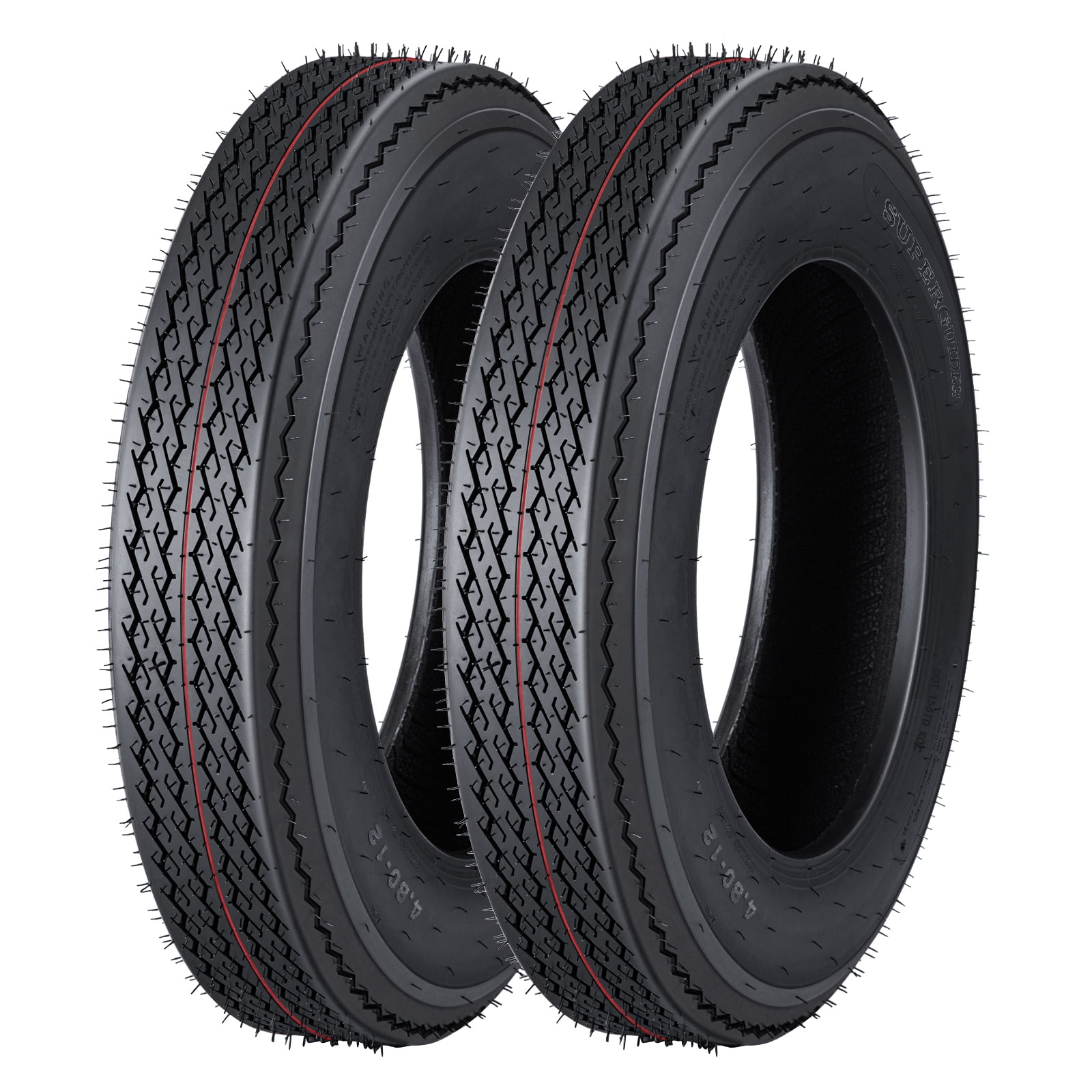 CuisinSmart 2-Pk Heavy Duty Trailer Tires 4.80-12 Load Range C 6PR for ...