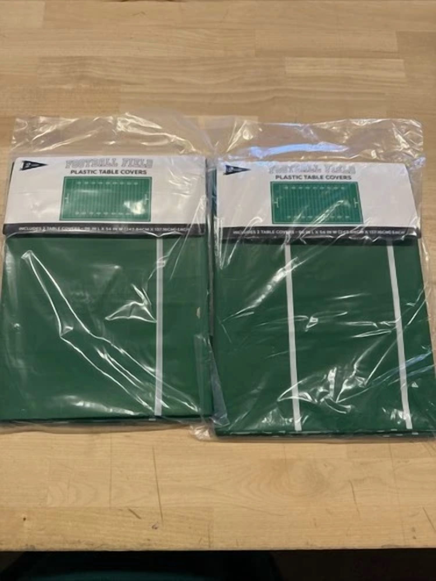 2 Pkgs Of 2 Tablecloths Covers 54X96 Football Field Goal Lines Party ...