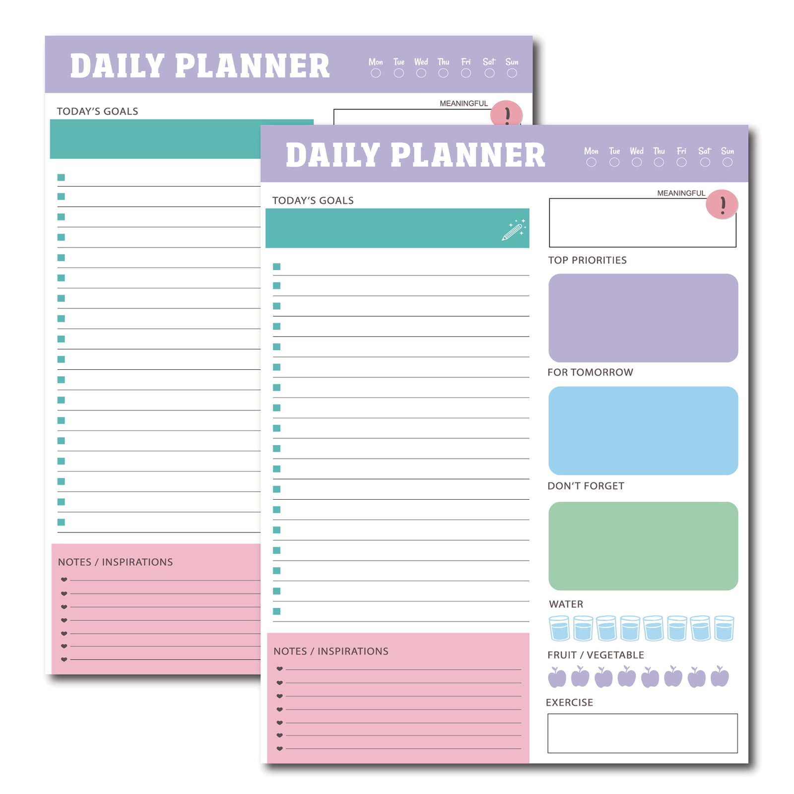2 Plan Scratch Pad Household Memo Pads Meals Tracker Tear off Notepad ...