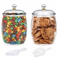 2 Plastic Candy Jars Cookie With Airtight Lids 128 Oz Food Organization ...