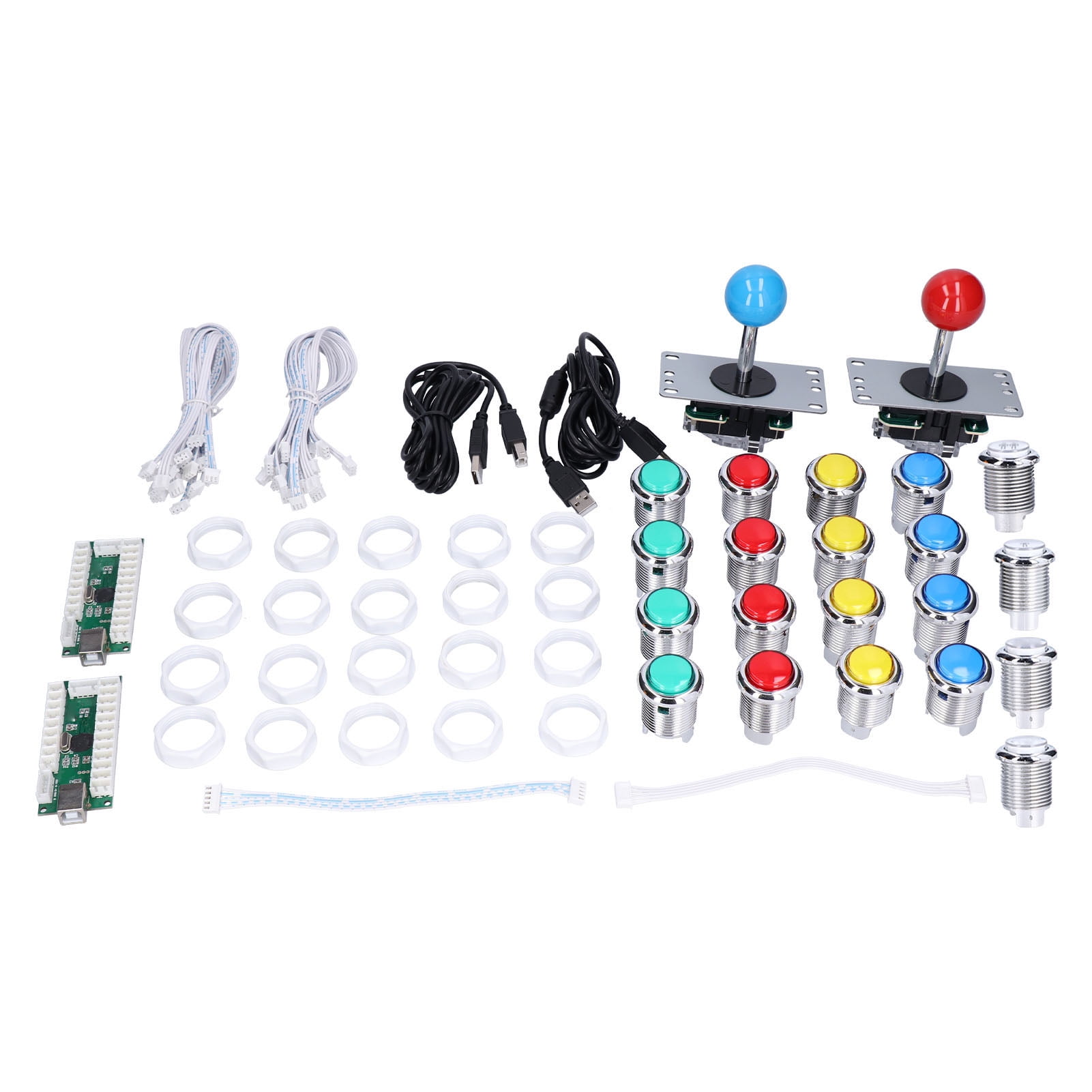 2 Player Arcade DIY Kit 8 Ways Joystick LED Arcade Buttons USB Encoder ...