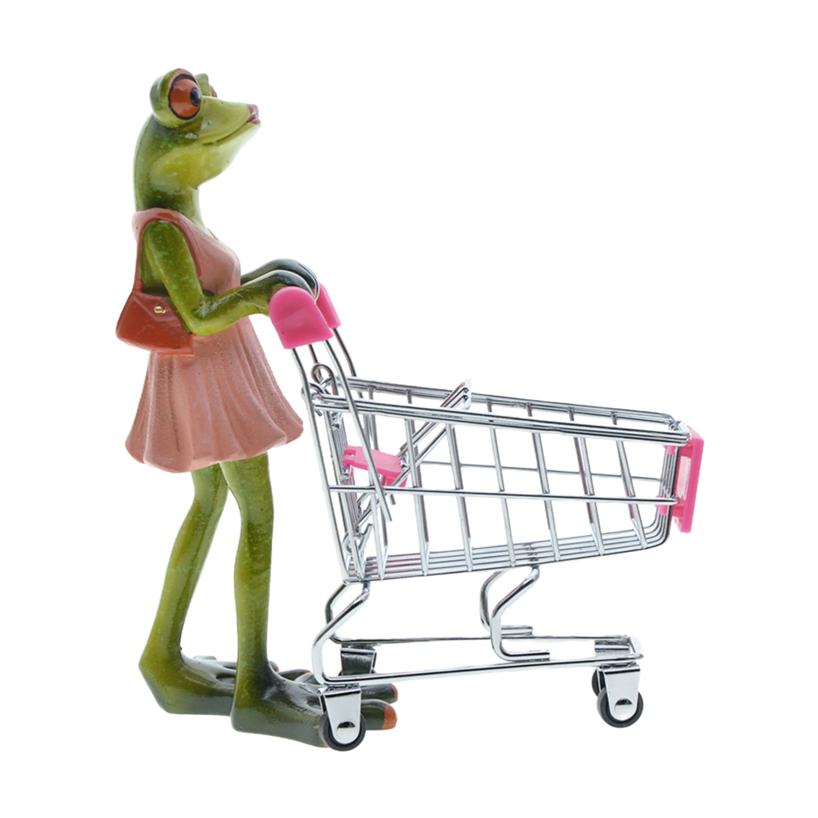 2. Playful Frog Figurine & Cart Resin Ornament Desktop Decoration for ...