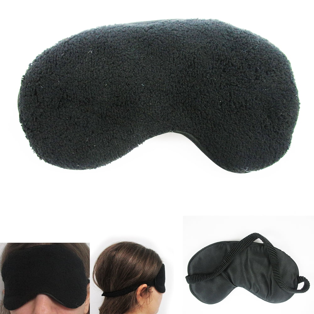 2 Plush Sleep Eye Mask Silk Travel Shades Blindfold Sleeping Cover ...