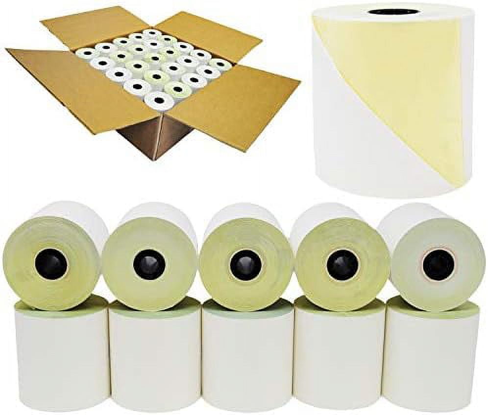 2 Ply Carbonless Rolls 3 X 100 Feet Carbonless White/Canary (100 Rolls ...